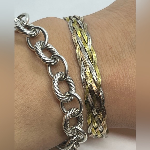 Jewelry | Vintage Sterling Silver Fmc Italy Tri Colored Braided ...